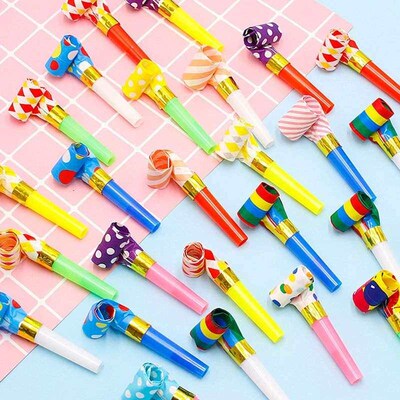 20/40Pcs Lot Blowing Dragon Whistle Funny Colorful Kids Chil