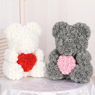 50/100/200 Pieces Teddy Bear of Roses 3cm Foam Wedding Decor