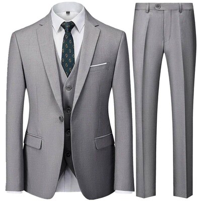 2023 Fashion Mens Casual Business Suit 3 Pieces Set Coat Ja
