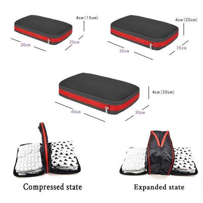 Travel Compression Packing Cubes With Shoe Bag Portable Fold