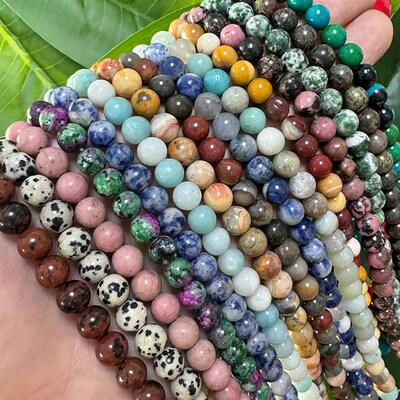 Natural Stone Beads Jaspers Amazonite Turquoises Agates Roun