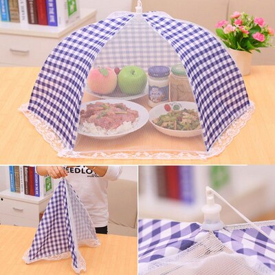 1pc Kitchen Folded Mesh Food Cover Anti Fly Mosquito Umbrell