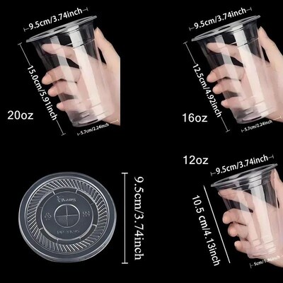 Clear Disposable Plastic Cup with Lid Perfect for Weddings B