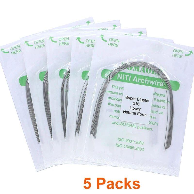 Orthodontic Nitinol Arches 5 Packs Super Elastics Dental Wir