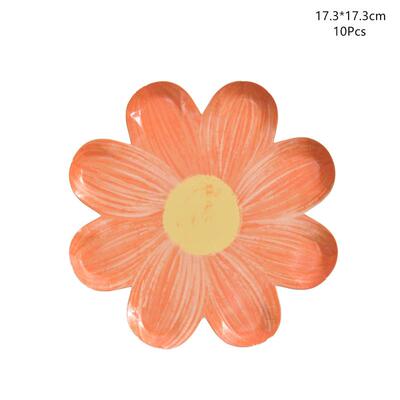 Disposable Daisy Paper Plate Flower Meal Plate Picnic Cake P