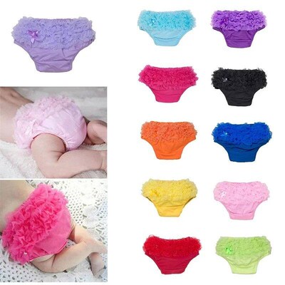 10 Colors Baby Cotton Bloomers Ruffled Panties Baby Girl Dia