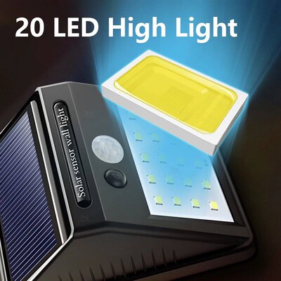 20LED Portable Solar Wall Lamp Highlight Solar Outdoor Light