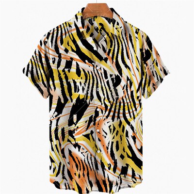 Summer New Tiger Pattern 3d Printing Mens Shirt Hawaiian Sh