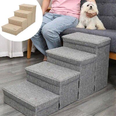 Pet Dog Stairs Creative Puppy Bed Stairs 4-Step Pet Stairs