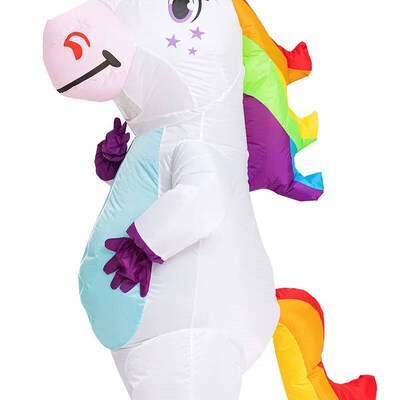 Kostum Unicorn Tiup Kostum Halloween Pelangi Anak-anak Dewas