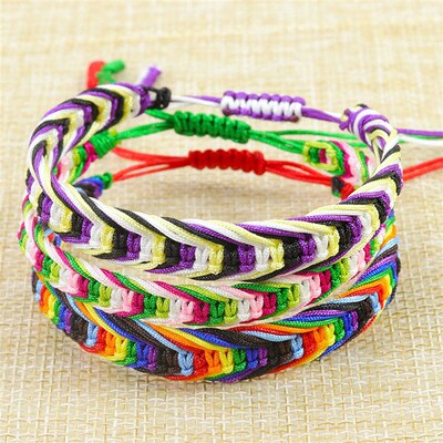 Polyester Boho Bohemia Waved String Braided Friendship Brace