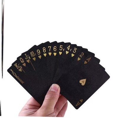 Quality Plastic PVC Poker Waterproof Black Playing Cards Cre