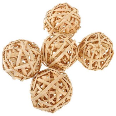 5 Pcs Takraw Decoration Hollow Rattan Balls for Party Vases