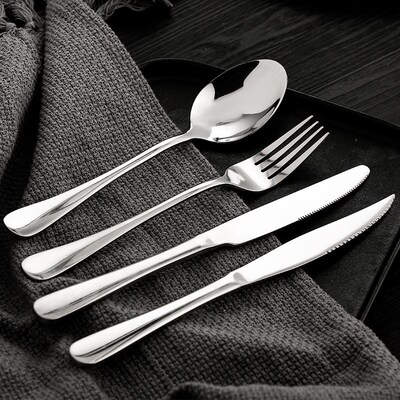 Nordic stainless steel steak knife fork and spoon set