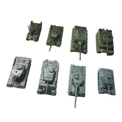 8Pcs 1/144 Tank Model Tank Truck 4D Model T34/85 Armored