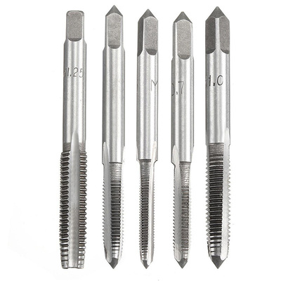 5pcs HSS Thread Metric Plug Tap Tool Set M3-M8 with Wrench