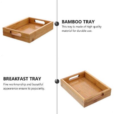 Tray Coffee Storage Food Serving Dessert Severing Bamboo