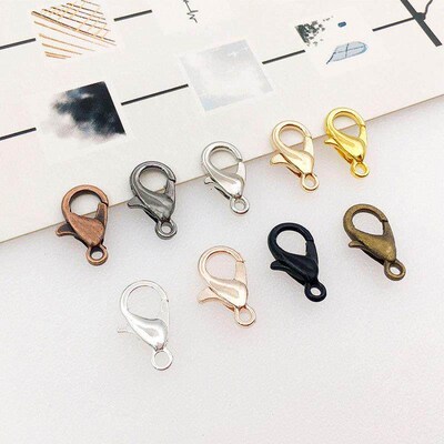 30Pcs Lobster Clasp Hook and 100Pcs Open Circle Jump Rings J
