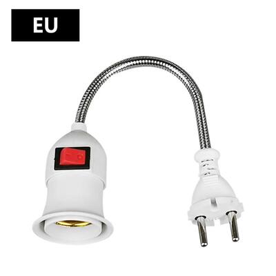 E27 Socket Adapter with On Off Switch to US EU UK Plug Flexi