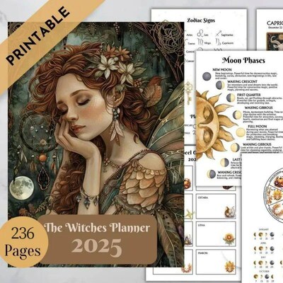 2025 New Witch Planner New Year Calendar Notebook A5, Creati