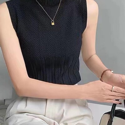 HELIAR Women Summer Casual Knitted Tank ops Solid Sleeveless