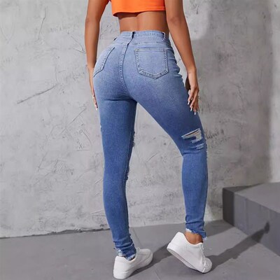 Promotional Independent Station Ripped Tight Casual Fashion
