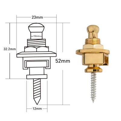 2pcs/set Electric Guitar Bass Pins Strap Button Strap Lock Q