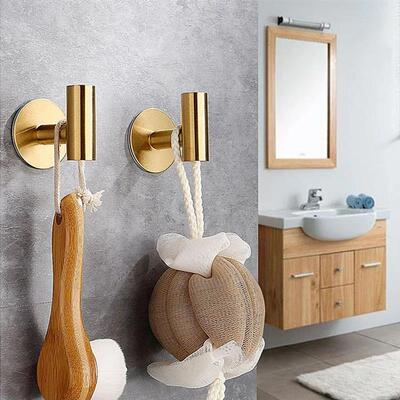 1/2PCS Adhesive Wall Hook Stainless Steel Robe Sticker Hooks