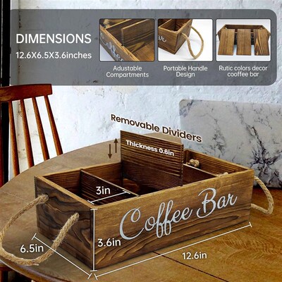 Coffee Station Organizer   Coffee Bar Accessories Storage