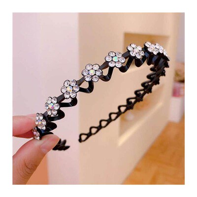 Rhinestone Hairbands Flower Women Hair Hoop Metal Hair
