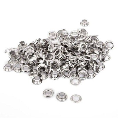 100pcs 5mm 0.19 inch Metal Eyelet Grommets for Clothes