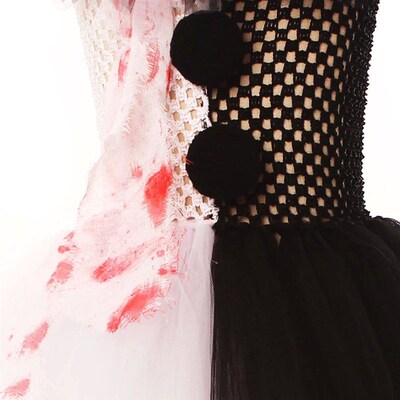 Kids Scary Killer Clown Costume Art Terrify Girls Bleeding