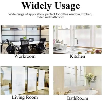 Etched Privacy Window Film Frosted Glass Vinyl Static Cling