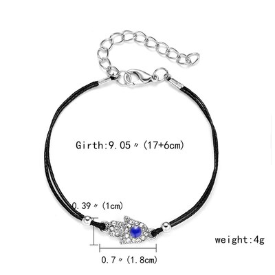 Rinhoo New Fashion Handmade Vintage Rhinestone Palm Blue Evi