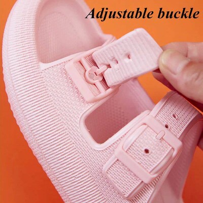 Thick Platform Cloud Slippers Women Fashion Buckle Soft