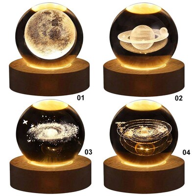 3D Crystal Ball Coloured Axolotl Planet Night Light Valentin