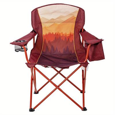 Oversized folding camping chair with cooler, progressive mou