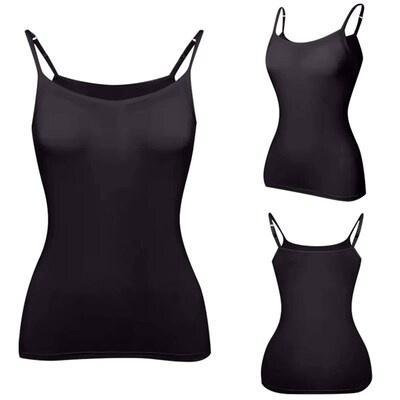 Padded Bra Tank Top Women Modal Spaghetti Solid Cami Top Ves