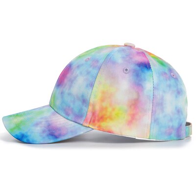 New Fashion Women Tie Dye Cap Multicolor Irregular Print Bas