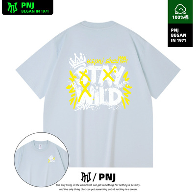 潮牌美式印花情侣休闲夏季短袖百搭T恤通勤休闲日系半袖圆领