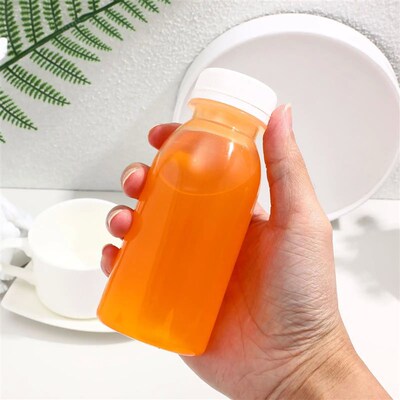 10pcs 200/250/300/350ml Plastic Juice Bottle Transparent Wat