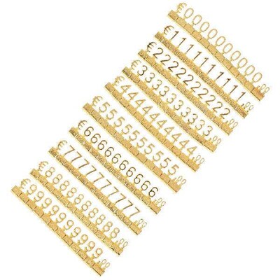 10 Pcs Sign Here Tabs Price Tag Metal B Numbers Glod