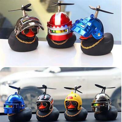 Rubber Duck Black Bicycle Decorations Car Dashboard Ornament