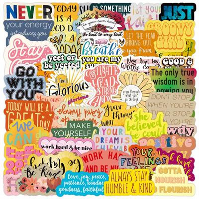 50/100PCS Colorful Motivational Phrases Stickers DIY Travel