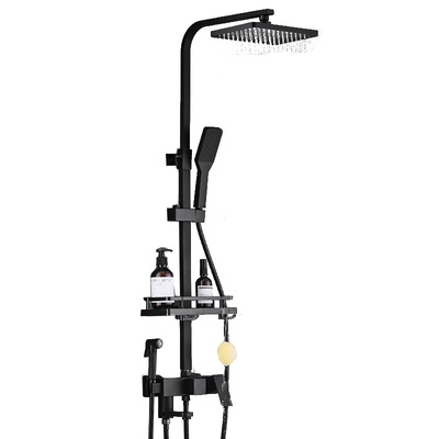 Double shower faucet set black bathroom lift shower nozzle