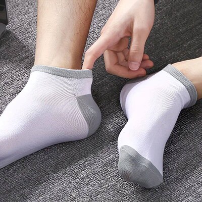 10/20/30pars Mens Color Block Boat Socks, Fashon Breathable
