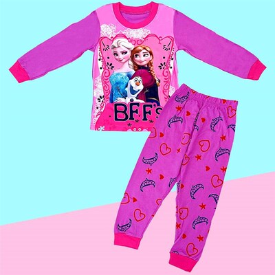 New Spring Autumn Childrens Clothing Sets Anna Elsa Cartoon