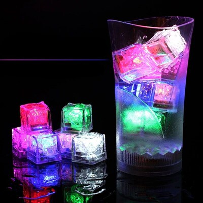 10PCS  Luminous LED Ice Cubes Kids Fun Water Toy Glowing Par