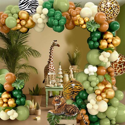 Jungle Animal Balloon Garland Arch Kit 1st Birthday Party De