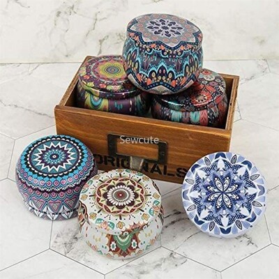 6 Pcs Candle Tin Jars DIY Candle Making kit Holder Storage c